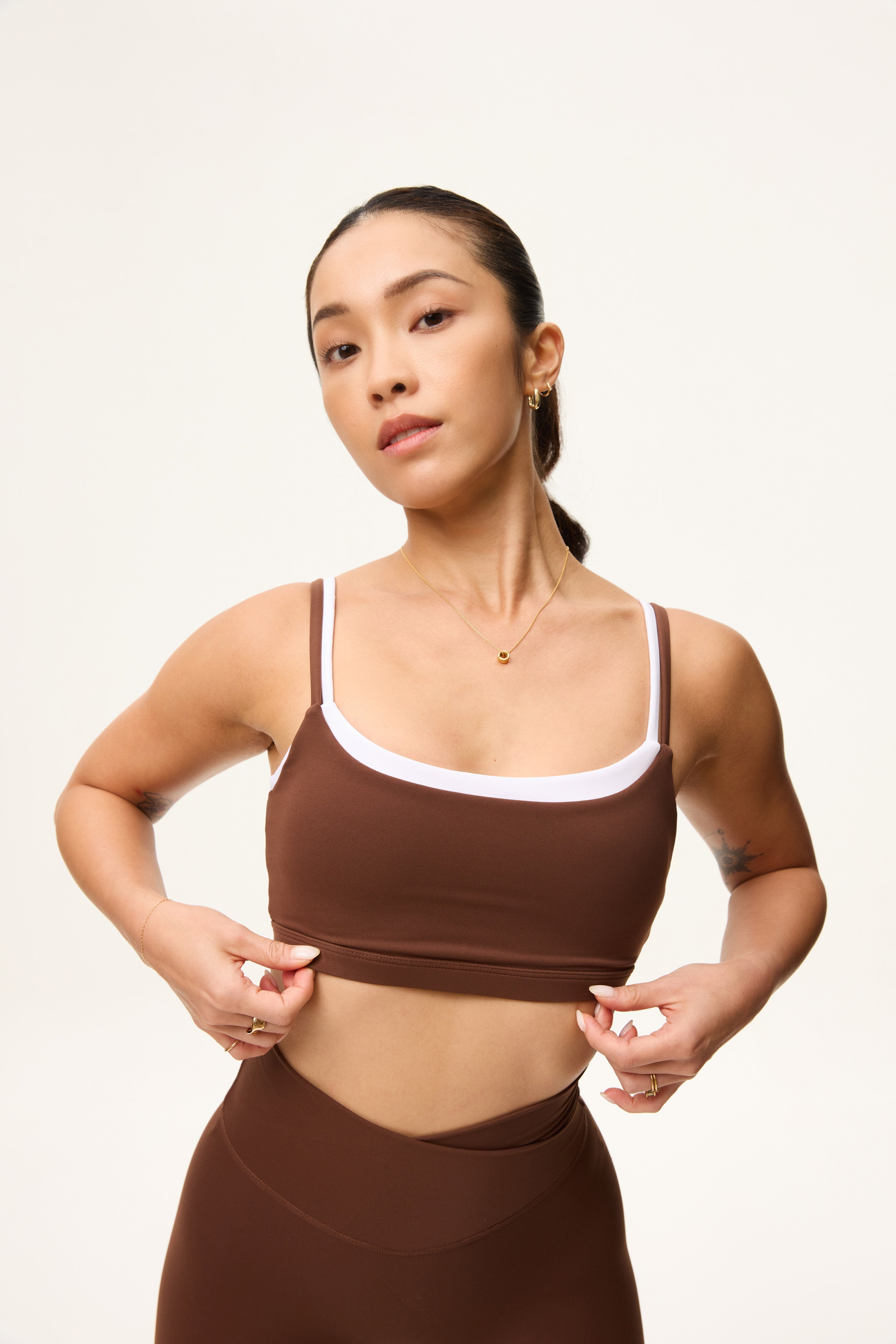 DreamLuxe Double Layer Bra in Chocolate | Anya Active | Activewear Singapore