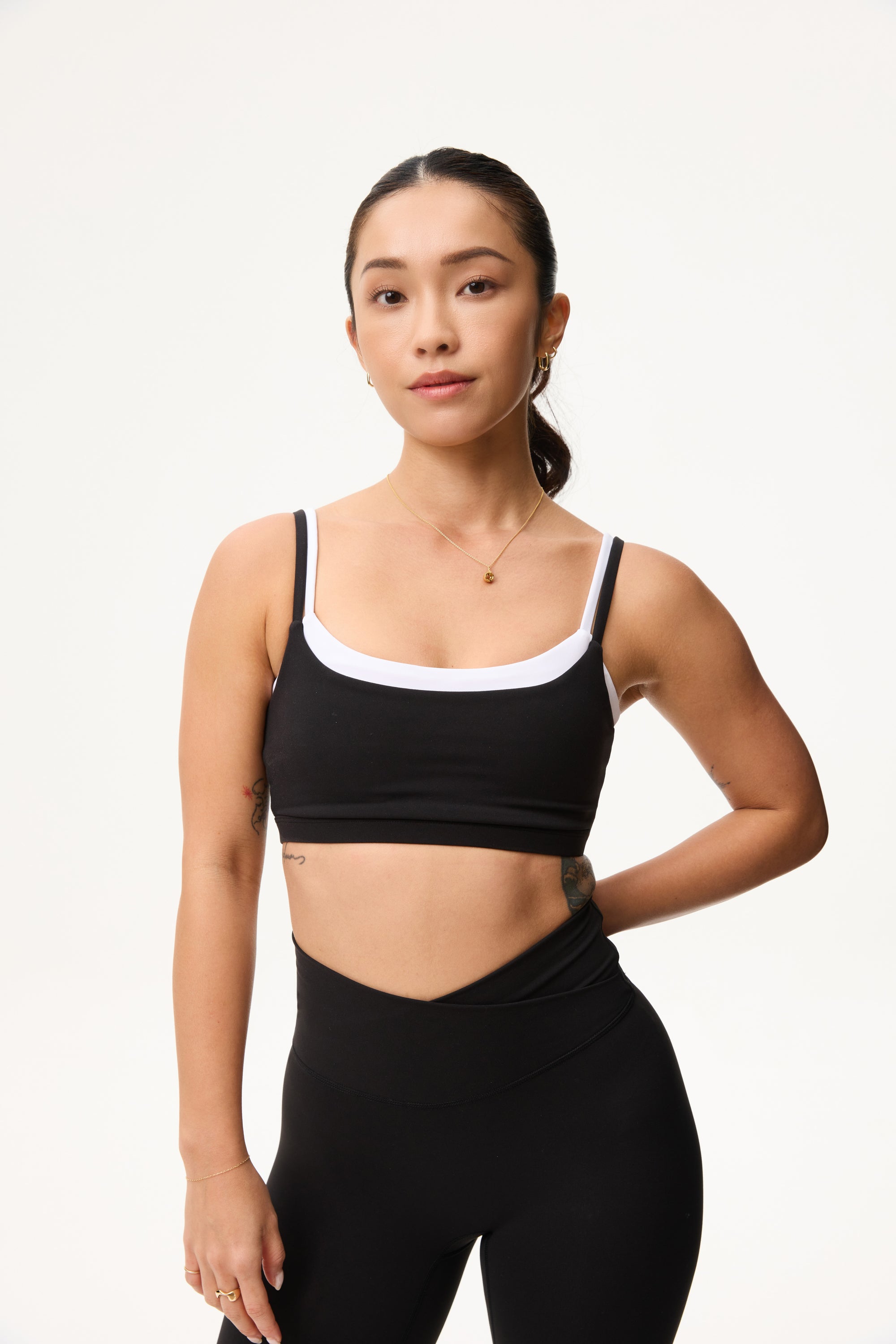 DreamLuxe Double Layer Bra in Black Sesame | Anya Active | Activewear Singapore
