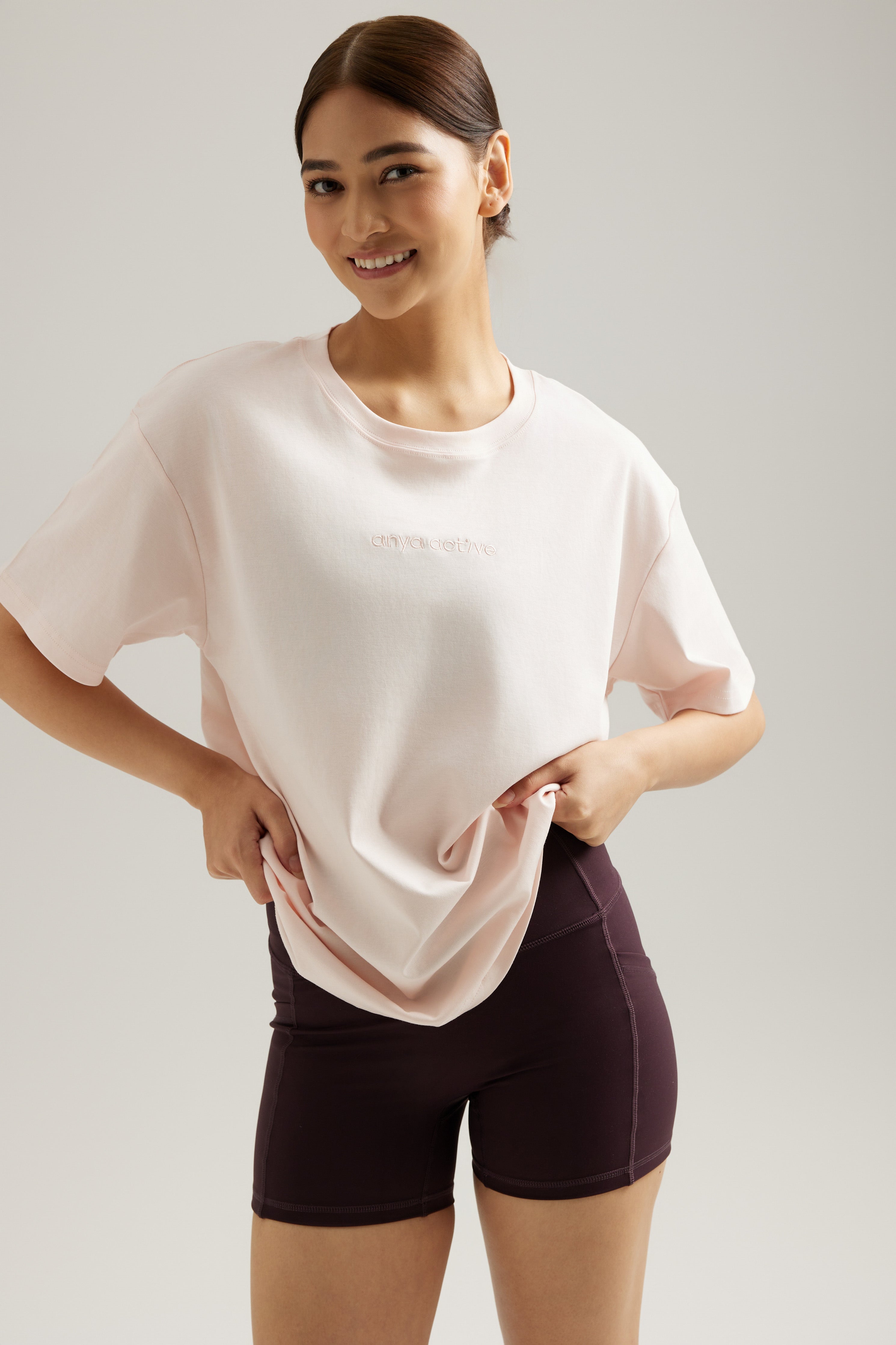 Effortless Oversized Tee in Soft Serve | Anya Active | Activewear Singapore