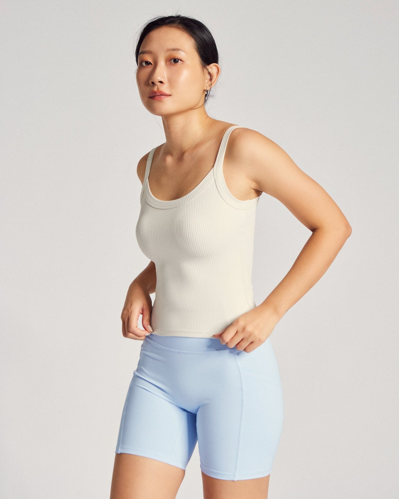 Freeform Top (Rib) in Black Sesame | Anya Active | Activewear Singapore
