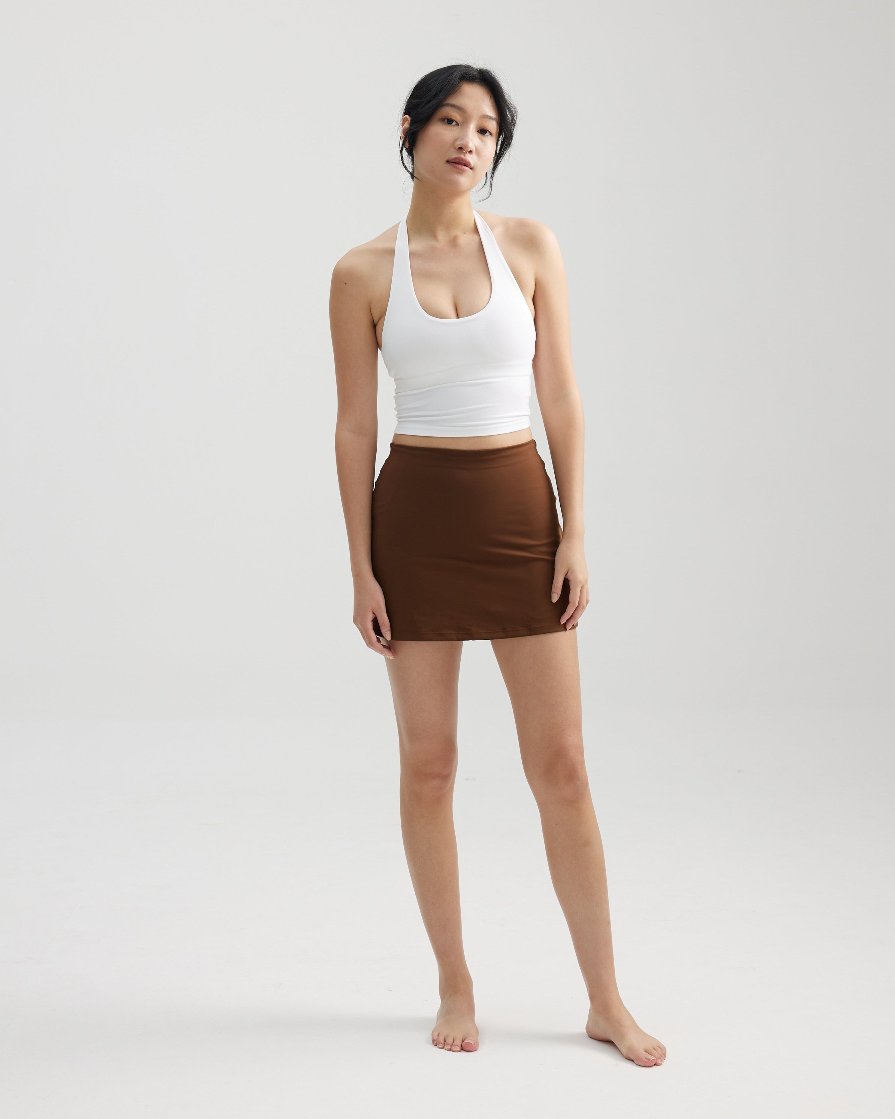 DreamLuxe Halter Longline Bra in Yoghurt | Anya Active Singapore